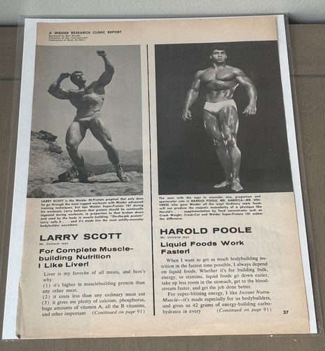 Larry Scott/Harold Poole Posing Muscle Building Nutrition Bodybuilding ...