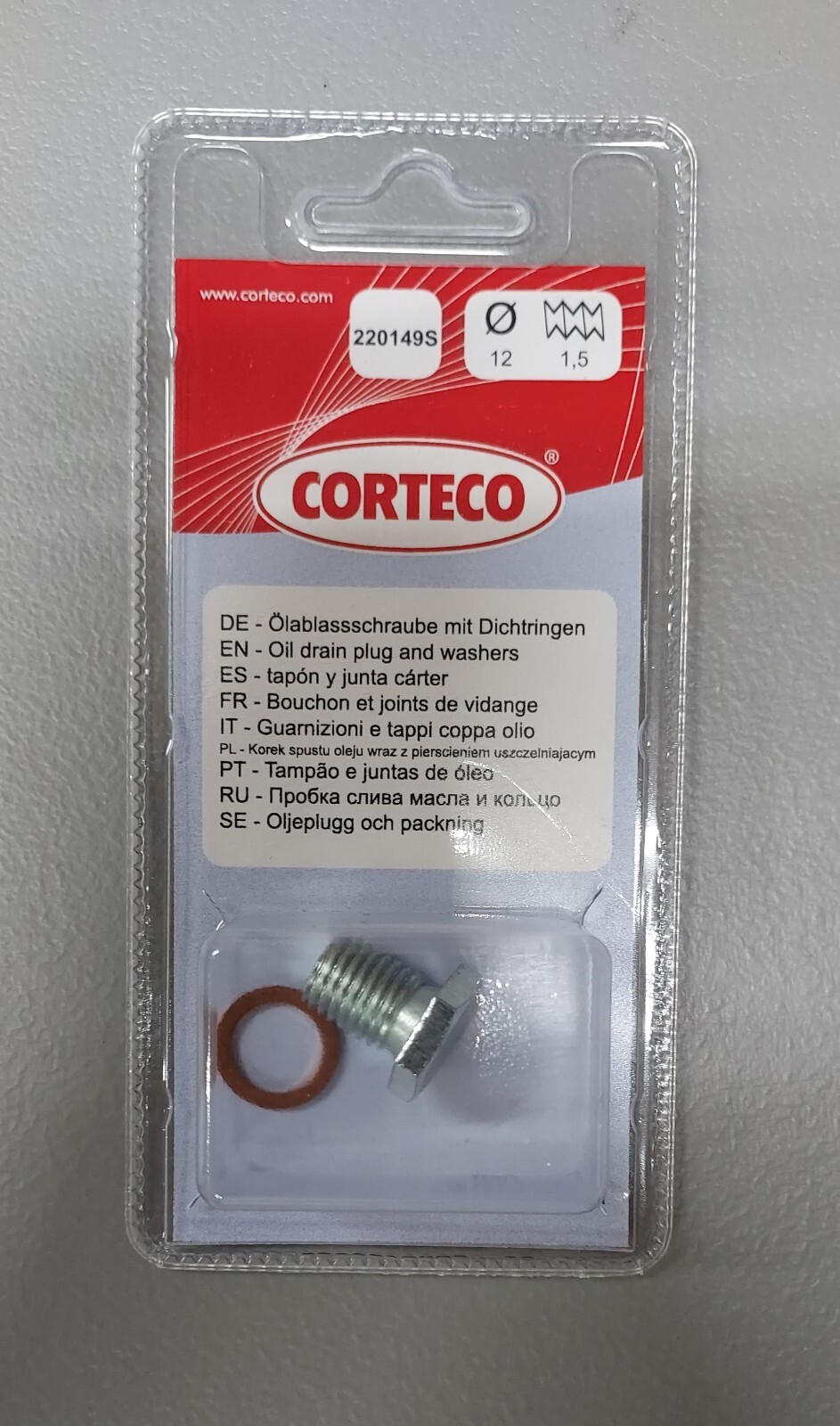 BMW Engine Oil Drain Plug (12 X 1.5 X 16 mm) Corteco 220149S 11 13 7 ...