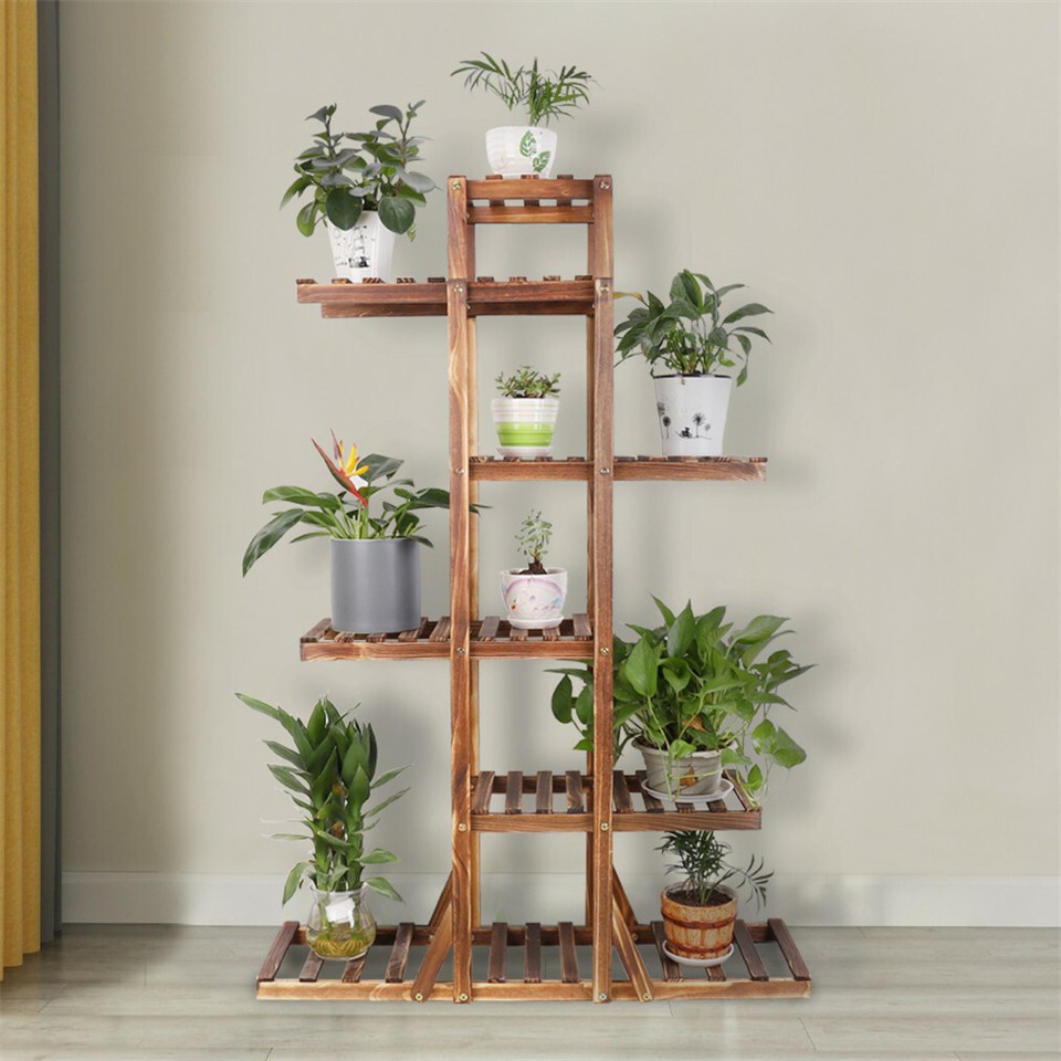 Strength Multi Tier Wood Flower Rack Plant Stand Holder Bonsai Shelf ...