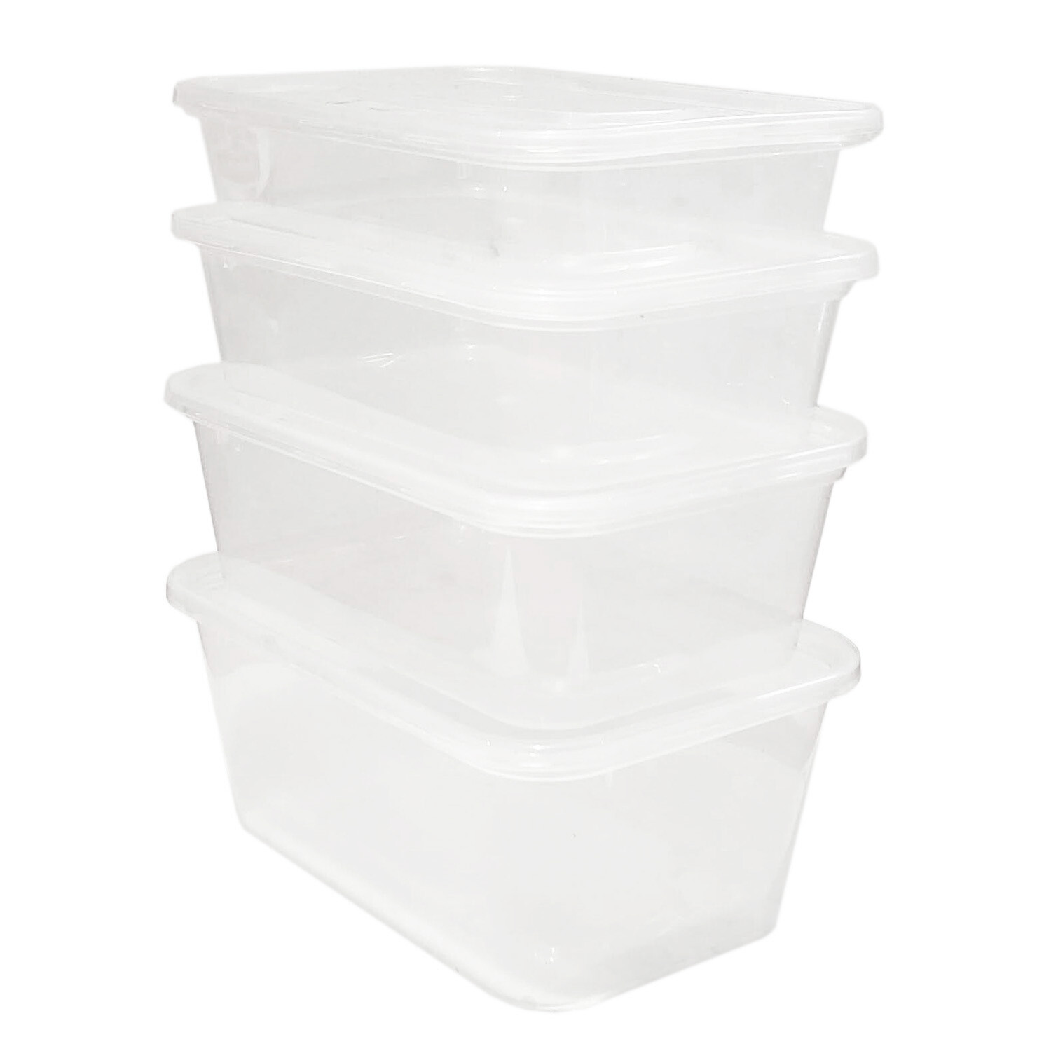 TAKEAWAY FOOD CONTAINERS WITH LIDS MULTIPURPOSE REUSABLE CLEAR PLASTIC ...