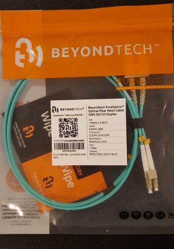 BeyondTech PureOptics Optical Fiber Patch Cable OM3 50/125 Duplex | eBay