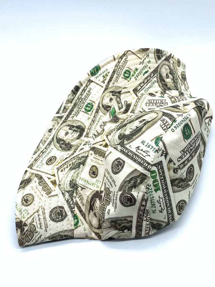 100 Dollar Bill Money Pattern Print Trendy Fishing Bucket Hat ...