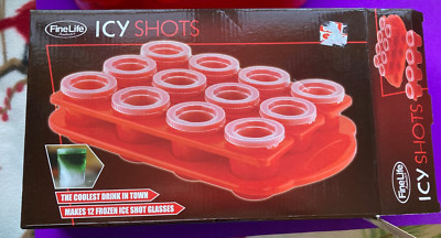 Fine Life Icy Shots 12pc Shot Glass Mold Set, Makes 12 Frozen Ice Shots ...