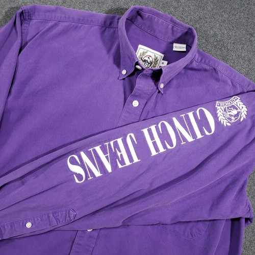 Cinch Western Shirt Mens Medium Purple Button Down Rodeo Embroidered ...