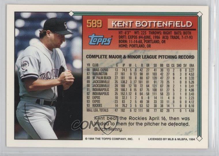 1994 Topps Kent Bottenfield #589 | eBay