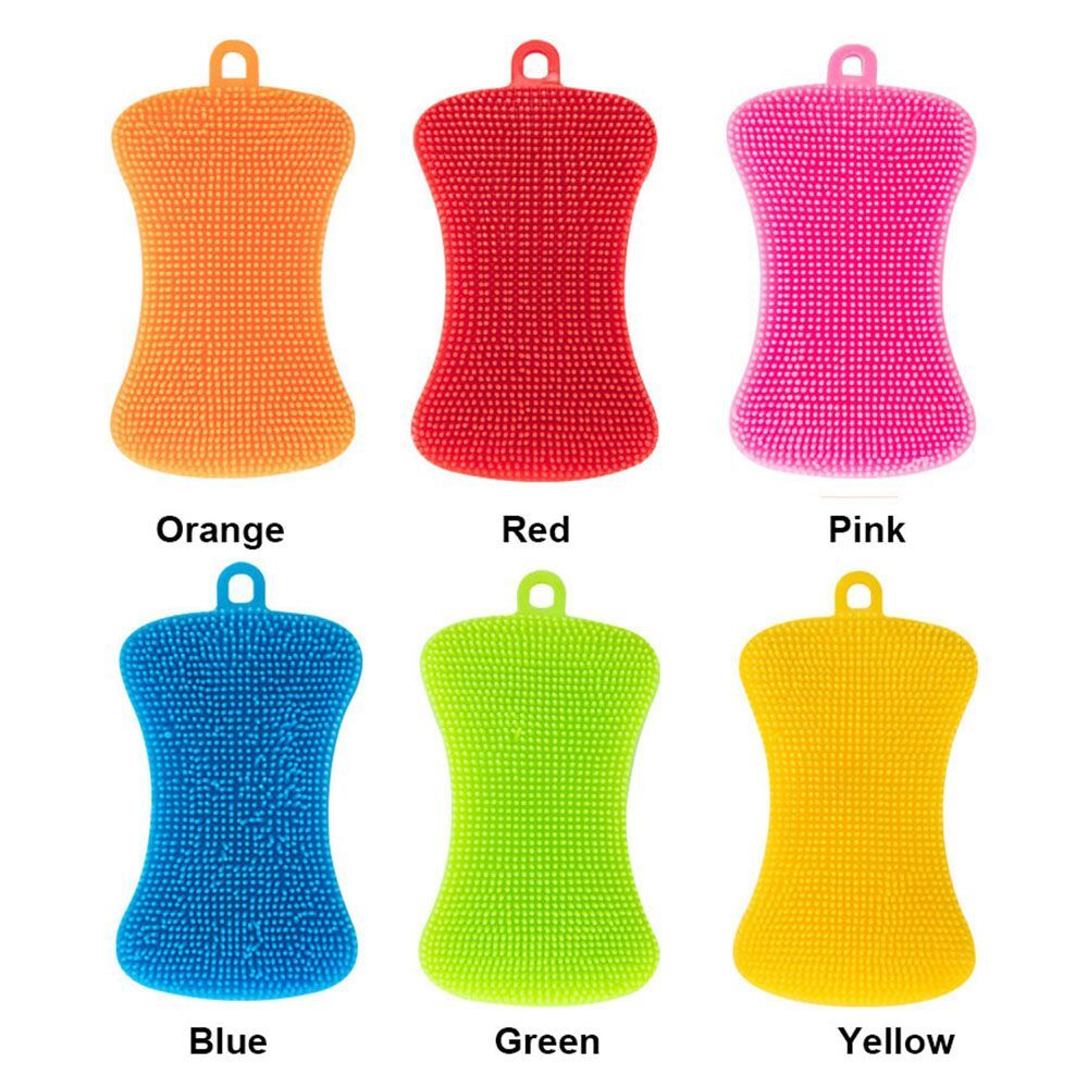 Scrubber Silicone Scouring Pad Washing Brush Pan Wash Brushes Pot Pan ...