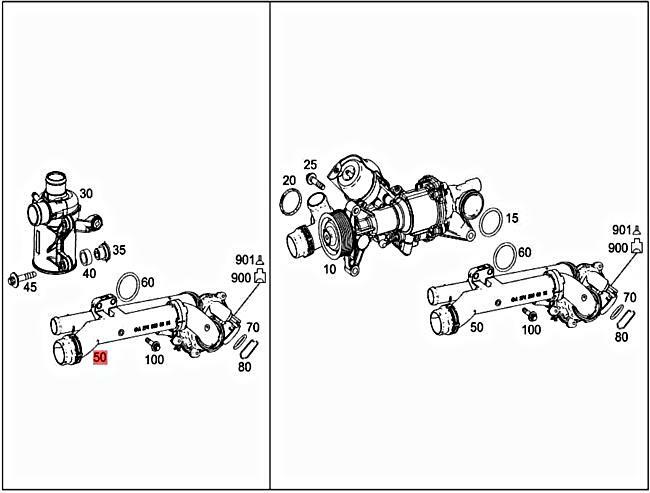 Genuine MERCEDES Coolant thermostat 2742003100 | eBay