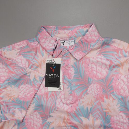 YATTA Men's Golf Polo Shirt Pineapple Palms Colorful Stretch Wicking ...