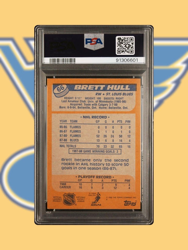 Brett Hull ROOKIE CARD 1988 Topps #66 HOF 2009 | eBay