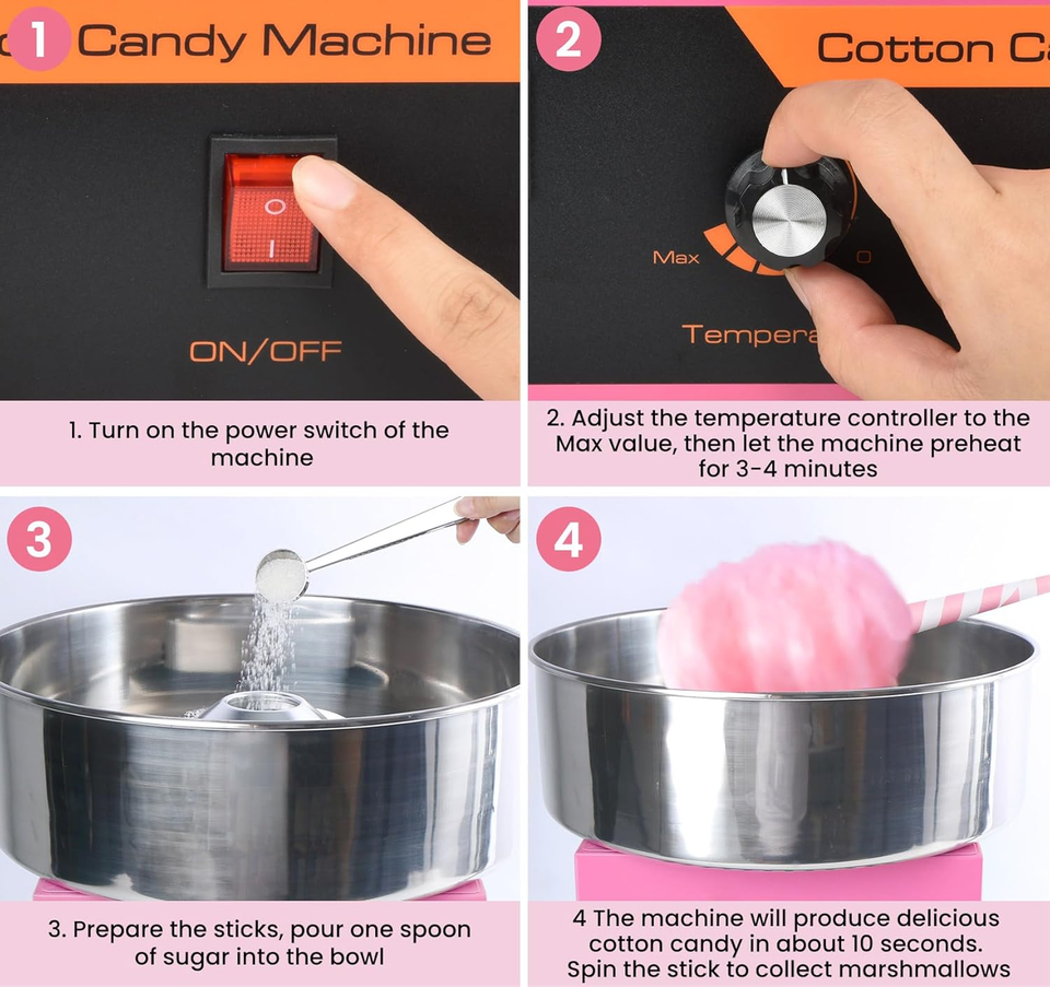 1000W Pink Cotton Candy Machine for Parties & Festivals | eBay