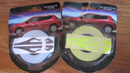 Unbranded Car Decoration Rolls Stickers 19mm Yellow & 12mm Blue 1 Roll ...
