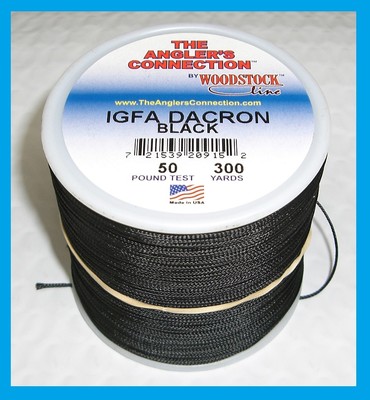 WOODSTOCK BRAIDED DACRON Fishing Line Black Color 50lb-300yd NEW! FREE USA SHIP! | eBay