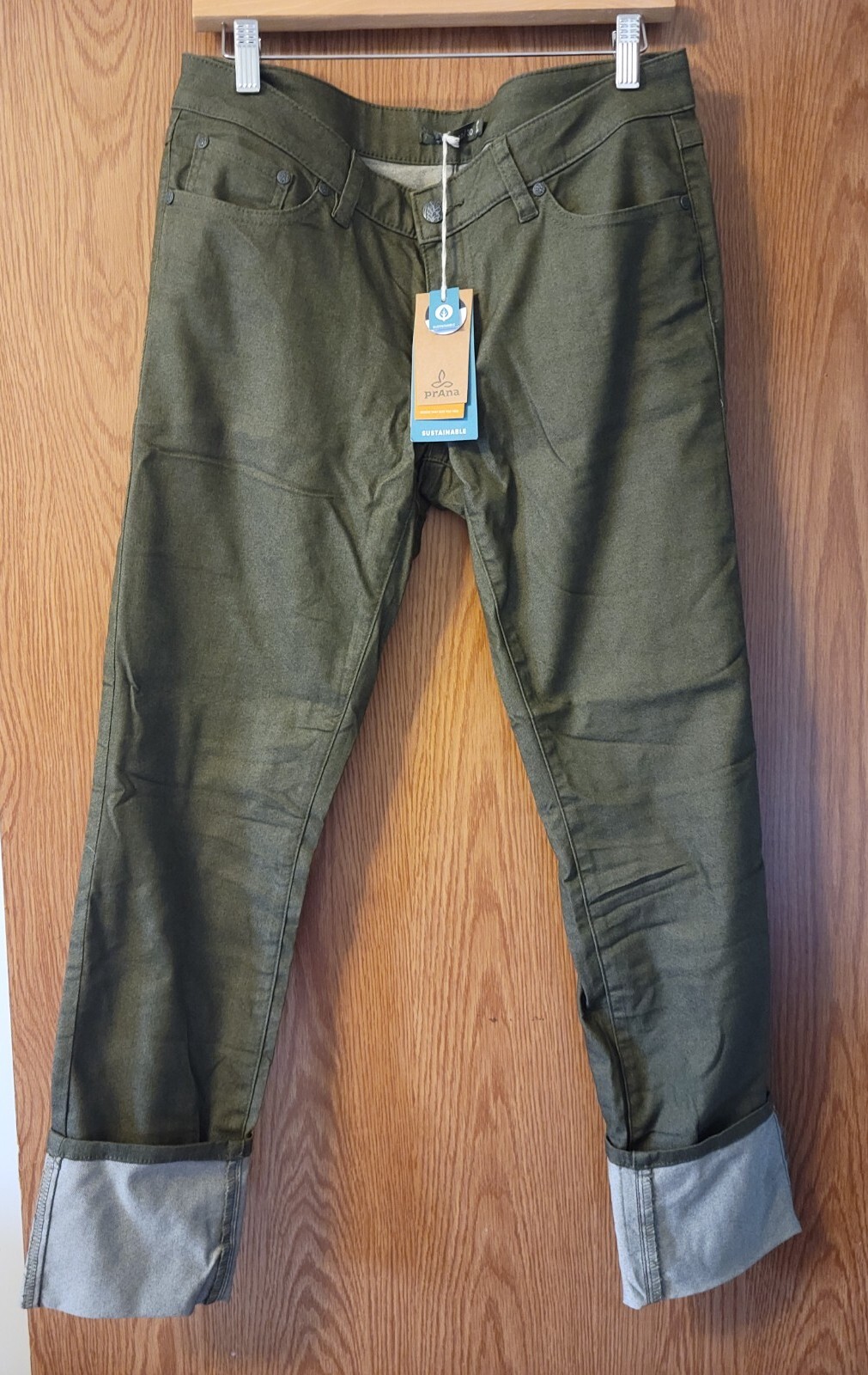 Prana Kara Jean Cargo Green Women's 10/30 NWT | eBay