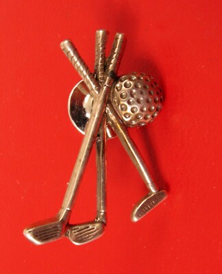 VINTAGE MENS GOLF GOLFING WOOD DRIVER PUTTER IRON STERLING SILVER TIE ...