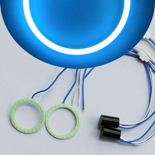 4X Ice Blue 50mm 5Watt Small COB LED Angel Eyes Halo Ring Light 12V ...