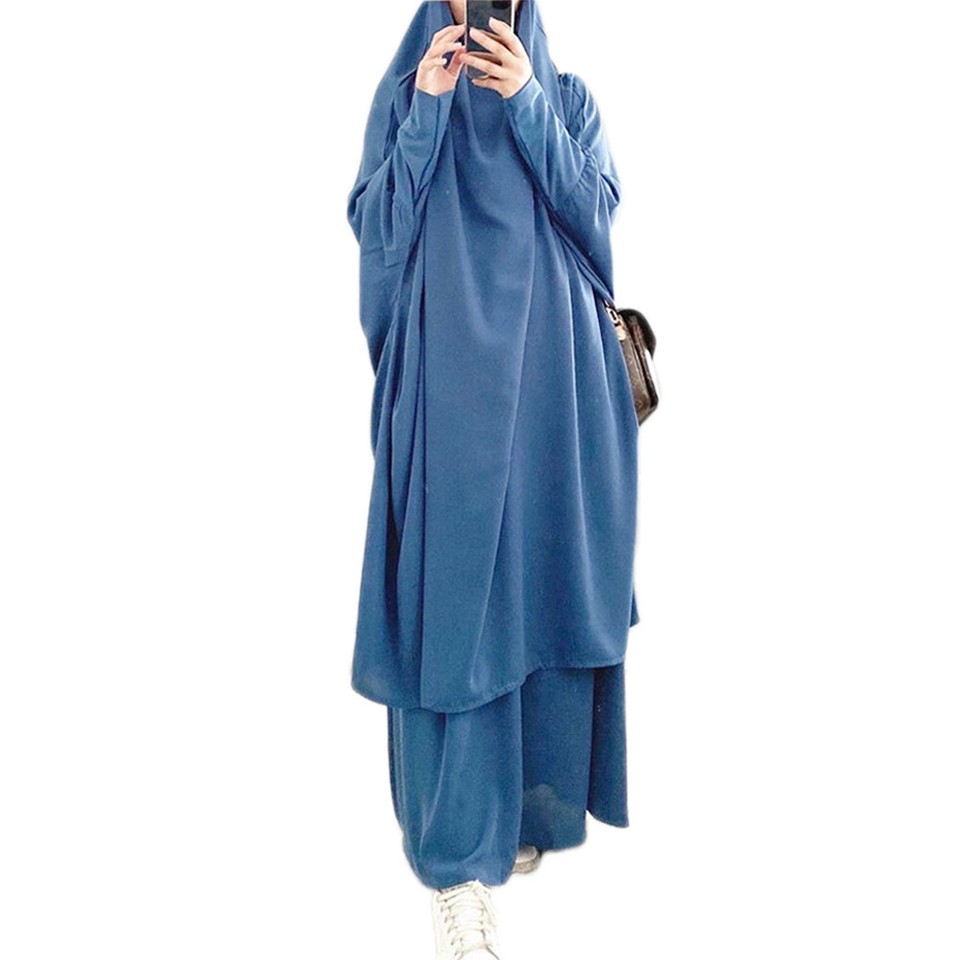 Khimar Hijab Burqa Caftan Muslim Women Kaftan Abaya Islamic Set Ramadan ...