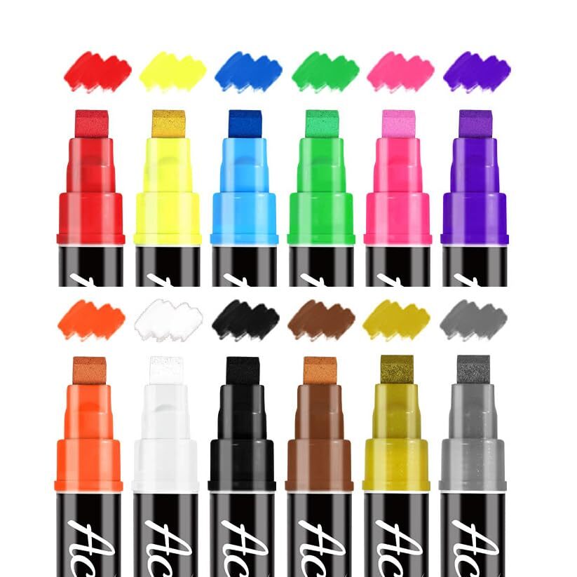 Jumbo Colors Graffiti Markers, Acrylic Paint Pens, 10mm Felt Tip Jumbo ...