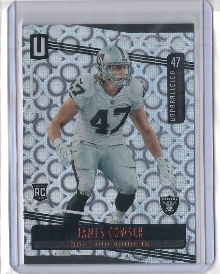 JAMES COWSER 2019 Panini Unparalleled RC Rookie GROOVE SP #80 RAIDERS ...