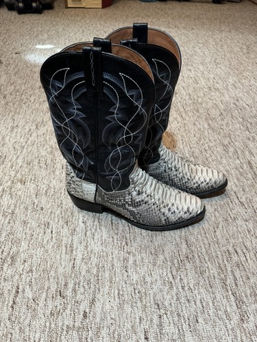 Dan Post Mens Exotic Python Snakeskin Manning Cowboy Western Boots Size ...