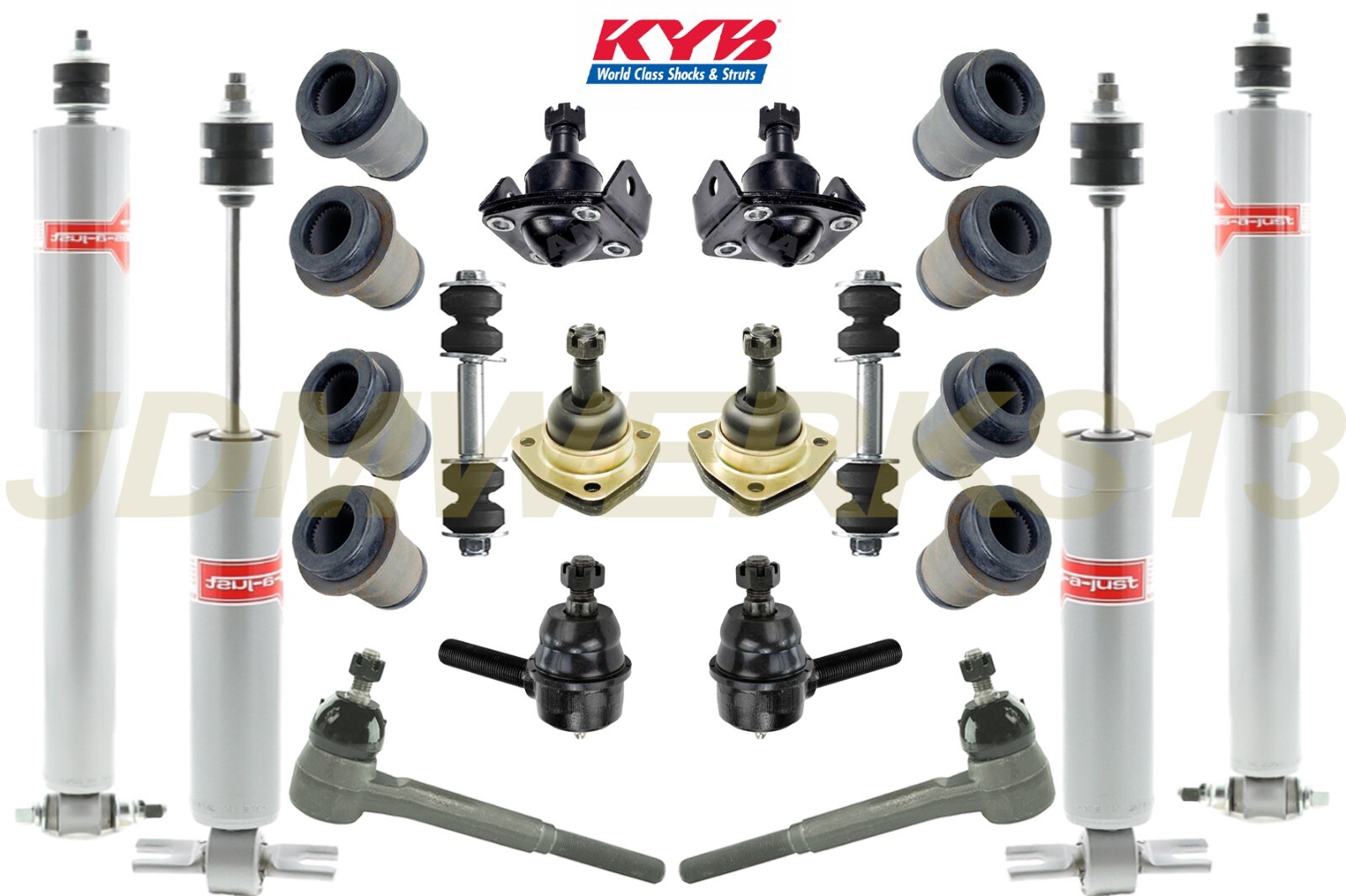 SUSPENSION REBUILD KIT KYB HD SHOCKS Lowered 2 in CHEVROLET BELAIR ...