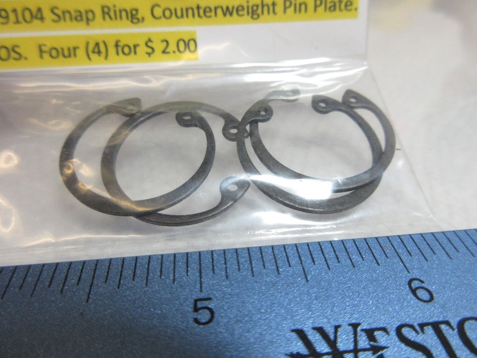 (4) TCM Continental 629104 SNAP RINGS, Counterweight Pin Plate ...