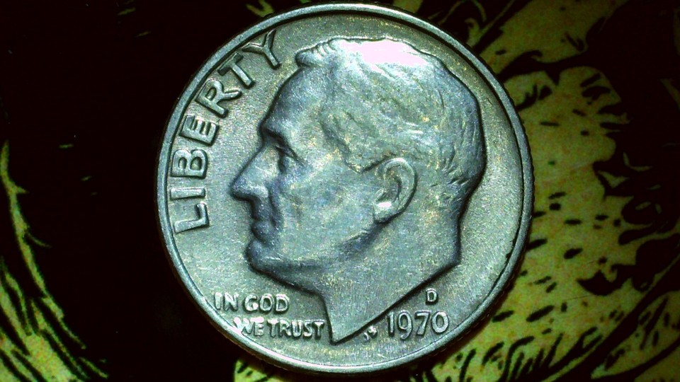 1970 D Roosevelt dime featuring a high relief flame error lot #84 | eBay
