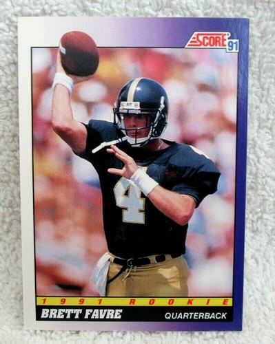 BRETT FAVRE 1991 SCORE PASSING POSE ROOKIE CARD#611!FALCONS PACKERS QB ...
