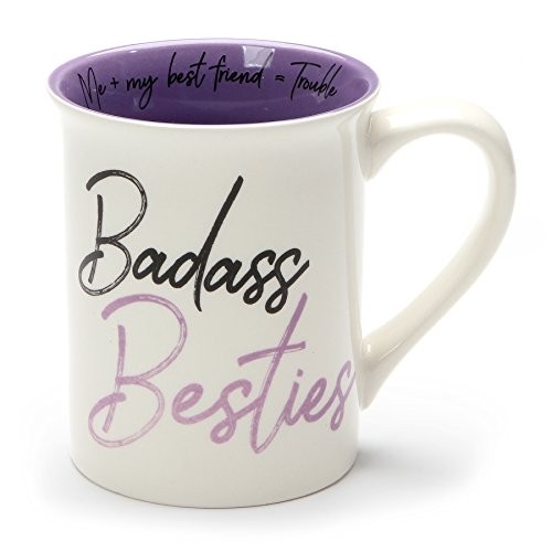 Our Name is Mud Bad Besties Stoneware Mug, 1 Count (Pack of 1), Purple ...