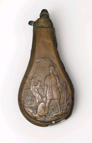 Civil War Era British Copper Gun Powder Flask With Native American ...