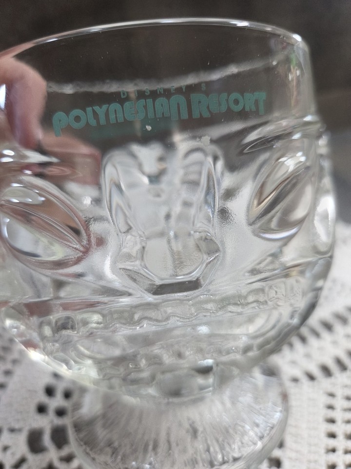Disney Polynesian Village Resort Tiki Thick Clear Glass Mug | eBay