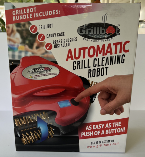 NEW IN BOX Grillbot Automatic Grill Cleaning Robot Red Nylon Brushes ...
