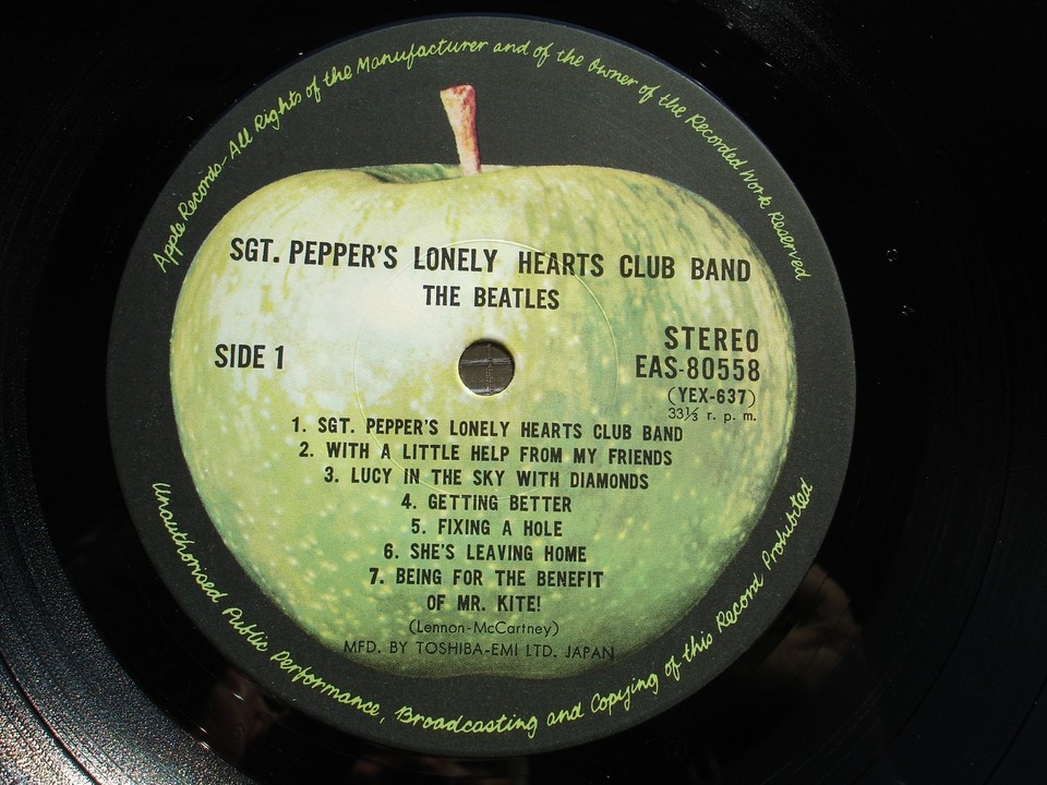 The Beatles ‎~ Sgt Pepper's Lonely Hearts Club Band ~ Vintage LP Apple ...