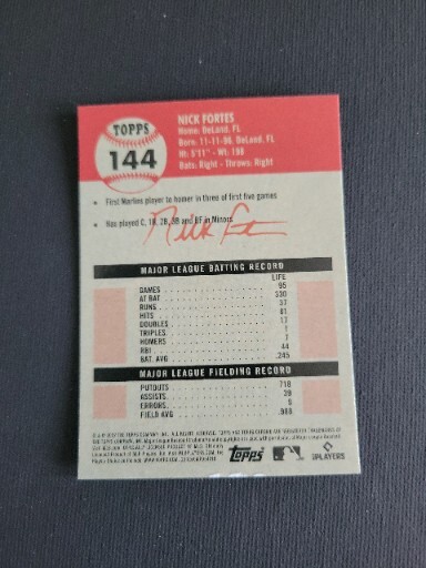 2022 Topps Chrome Platinum #144 Nick Fortes Miami Marlins Baseball Card ...