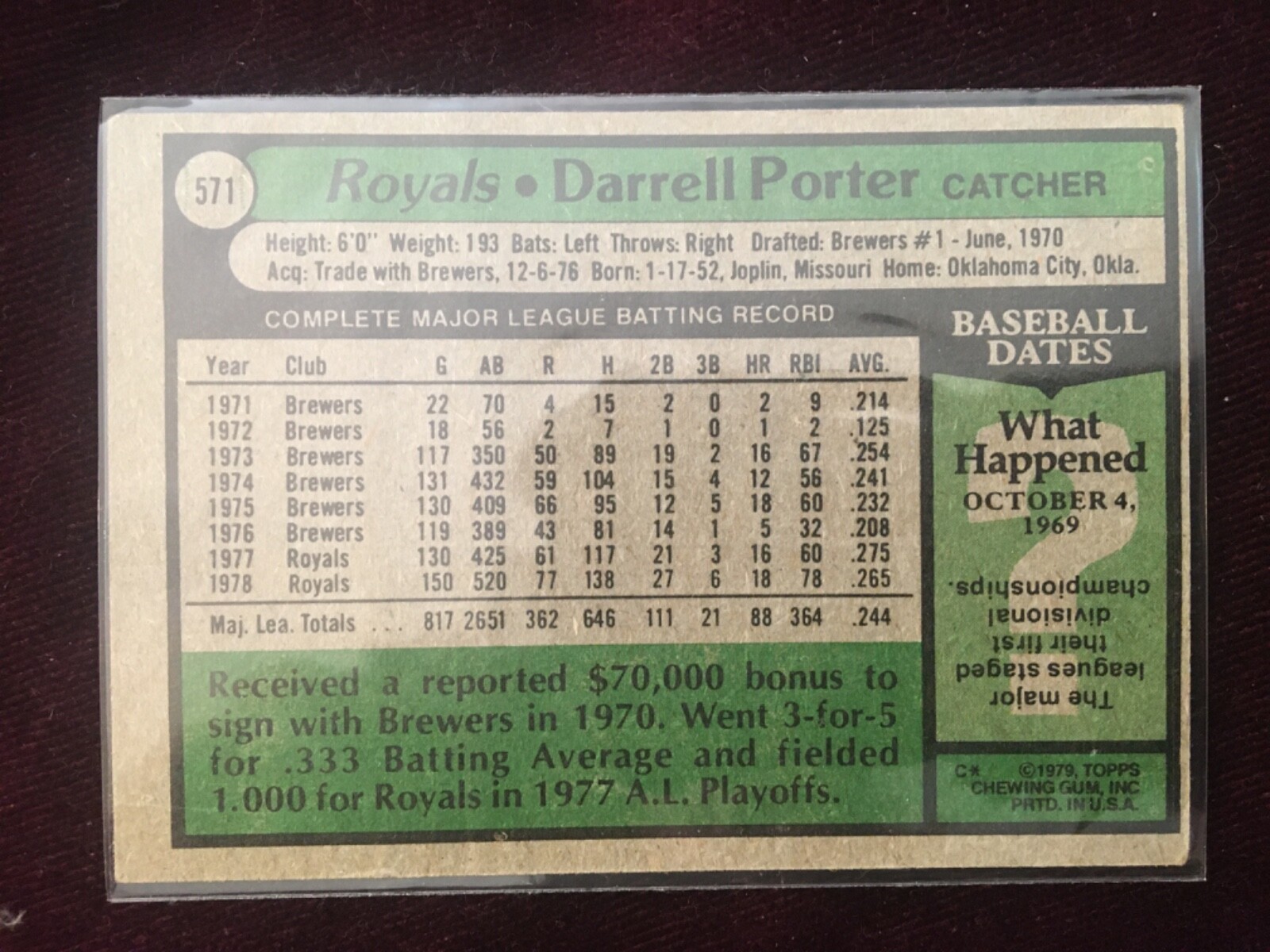 1979 Topps - #571 Darrell Porter for sale online | eBay