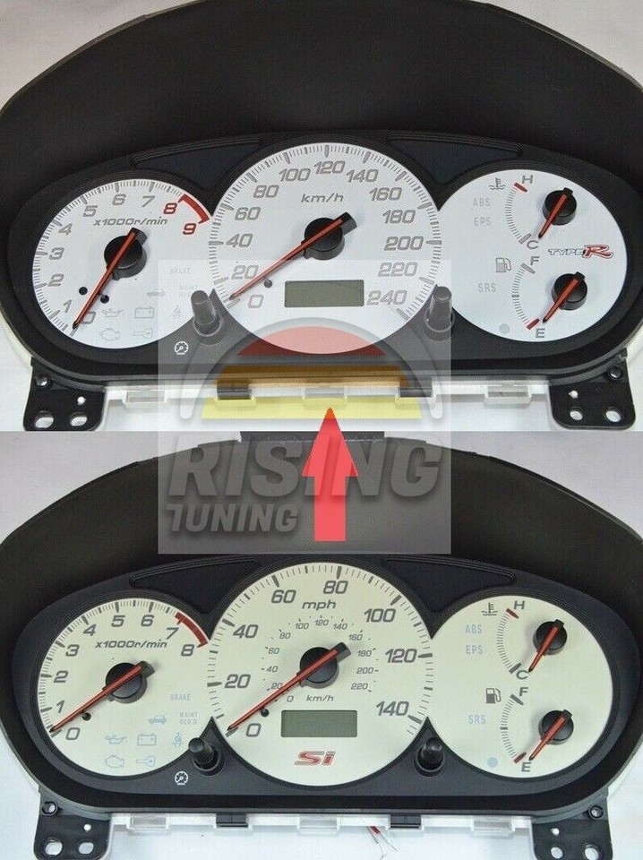 Gauge Faces Type-R Conversion MPH to KMH for Honda Civic EP3 Instrument ...