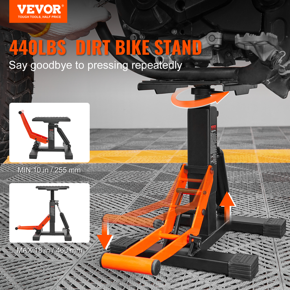 Dirt Bike Lift Stand 440 LBS Adjustable Hydraulic Lift Jack for ...