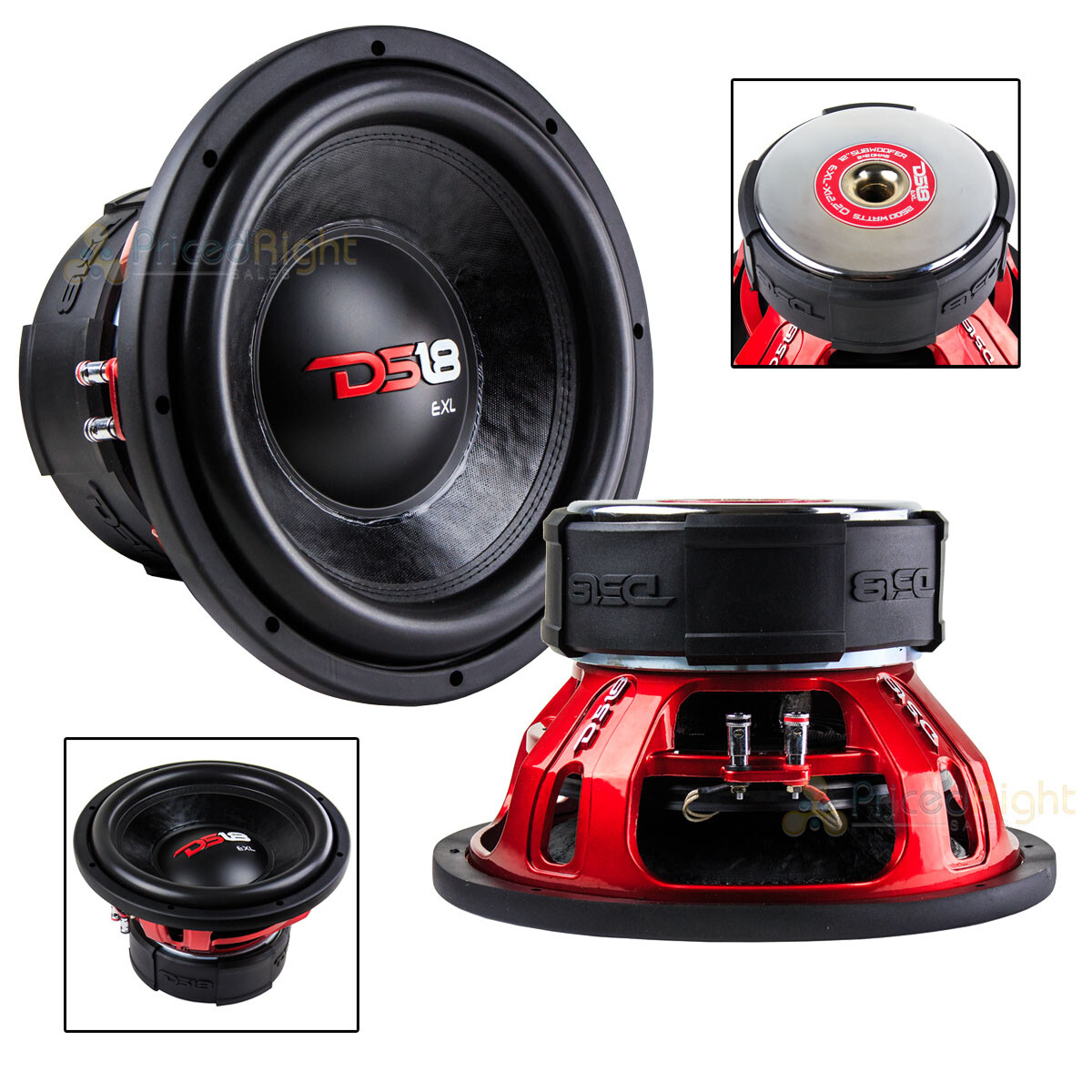 DS18 EXL-X12.2D 12" Subwoofer Dual 2 Ohm 2500 Watts Max Bass Sub Car ...
