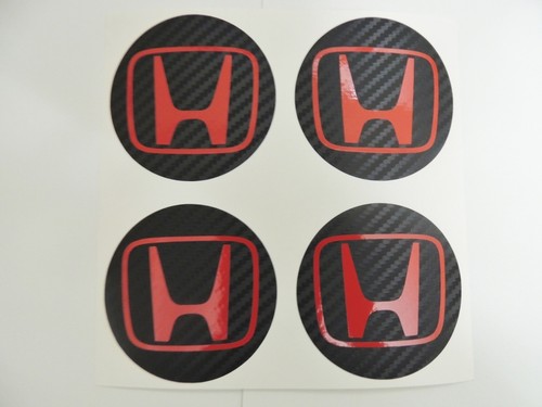 Honda 4 x Carbon Centre Cap Stickers Decal Civic EP3 Type R K20 JDM OEM ...