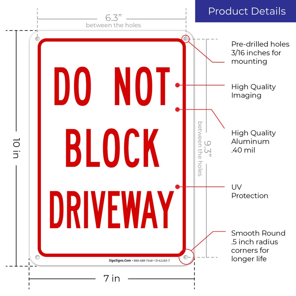Do Not Block Driveway, | eBay