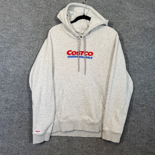 Costco Sweatshirt Adult Large Gray Kirkland Hoodie Pullover Embroidered ...