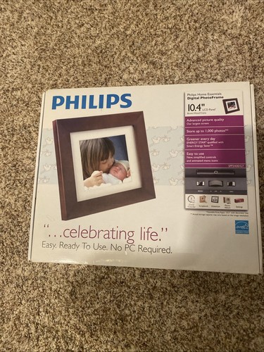 Philips 10.4" Digital Photo Frame SPF3400/G7. Brown Wood Frame - New ...