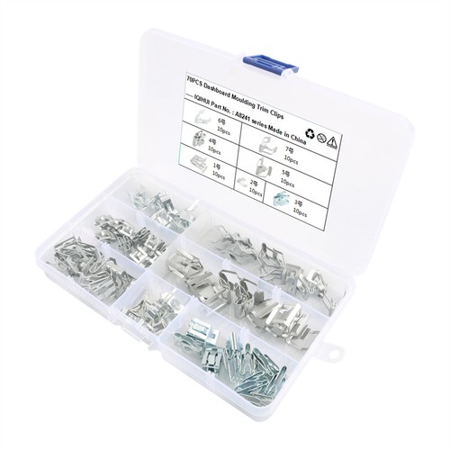 70PCS Metal Trim Panel Spring Clip Auto Car U-Clip Trim Dashboard ...