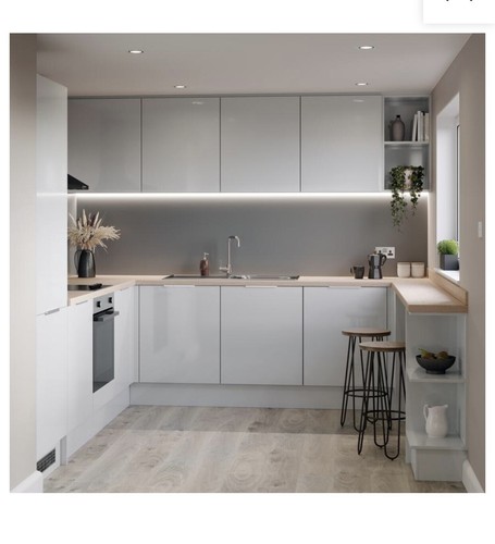 Kitchen 1000mm Wall & Base Unit & Matt Grey Slab Door Carcass Carcasses ...
