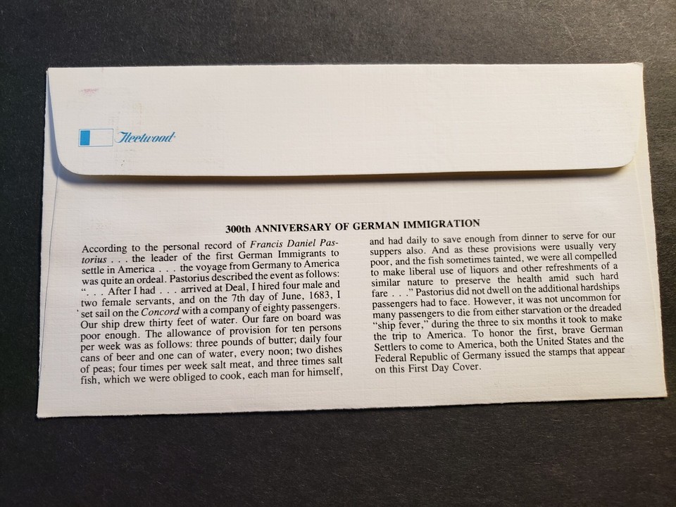 Sailing Ship CONCORD DUAL Naval Cover 1983 FLEETWOOD Cachet Germantown ...