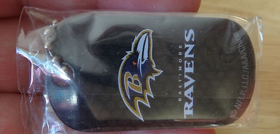 NFL Football Keychain Dog Luggage Tag with 4" Bead Chain Baltimore ...