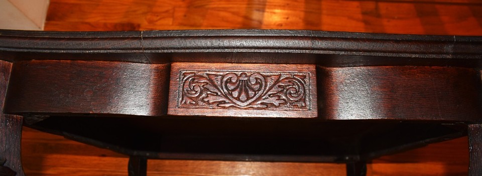 Antique Parlor Table with Original Finish Large Two Teir Carved Wood 30 ...