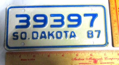 1987 South Dakota motorcycle license plate collectible SD MC tag -new ...