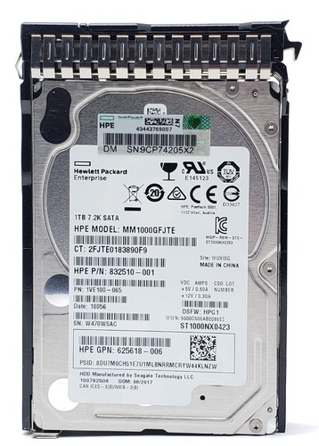 HP 655710-B21 656108-001 1TB 6G SATA 7.2K 2.5" SC MDL HARD DRIVE ...