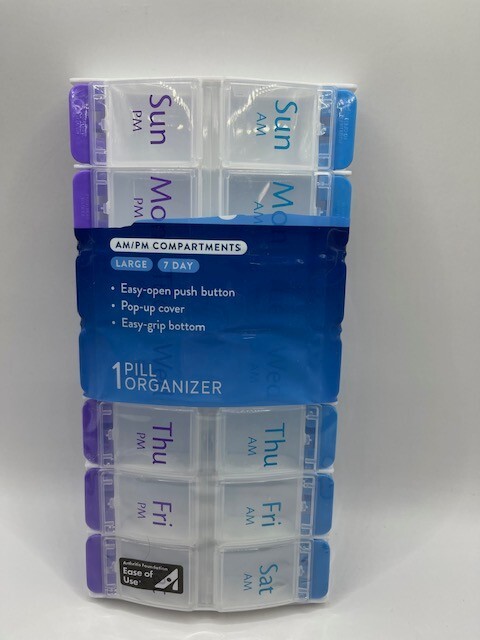 Walgreens Large Pill Organizer 7 Day 14compartments Easy Open Push ...