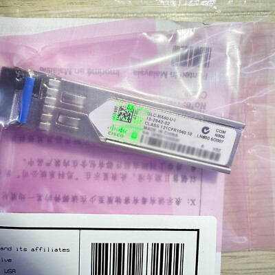Cisco w/ Green Hologram GLC-BX40-U-I 1000BASE-BX-U BiDi SFP Transceiver ...